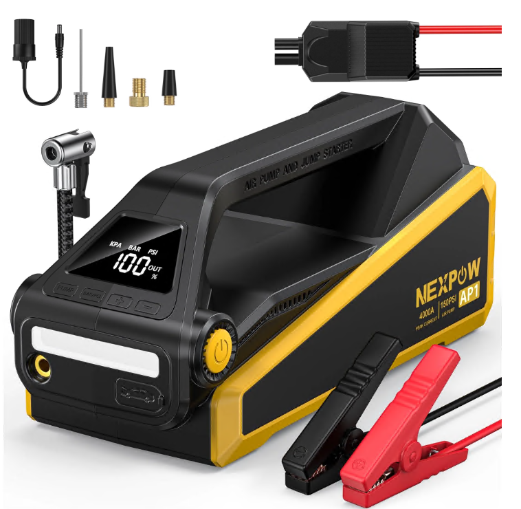 NEXPOW Jump Starter with Air Compressor, 4000A Car Battery Jump Starte