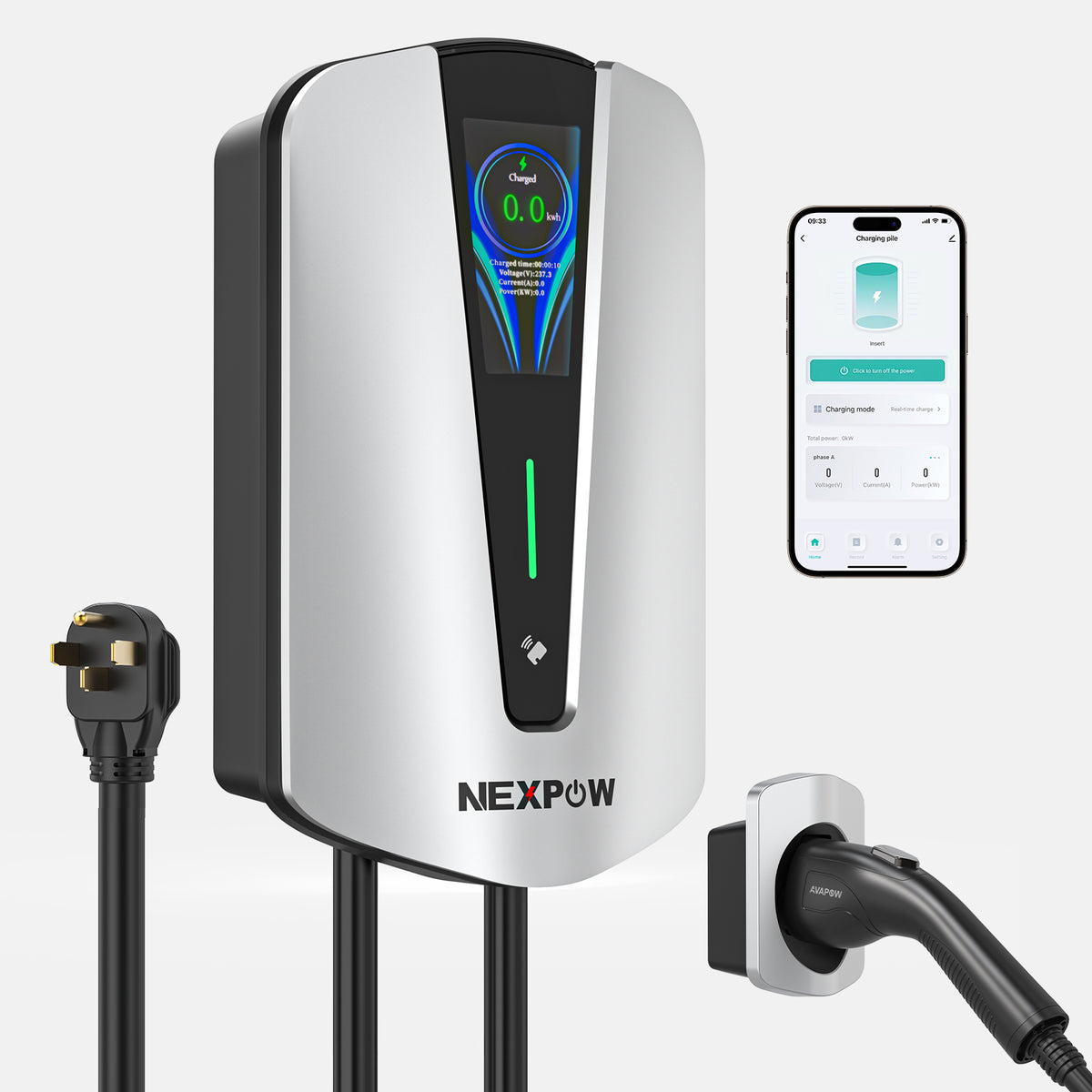 NEXPOW Level 2 EV Charger, Max 48A Adjustable Current Electric Vehicle
