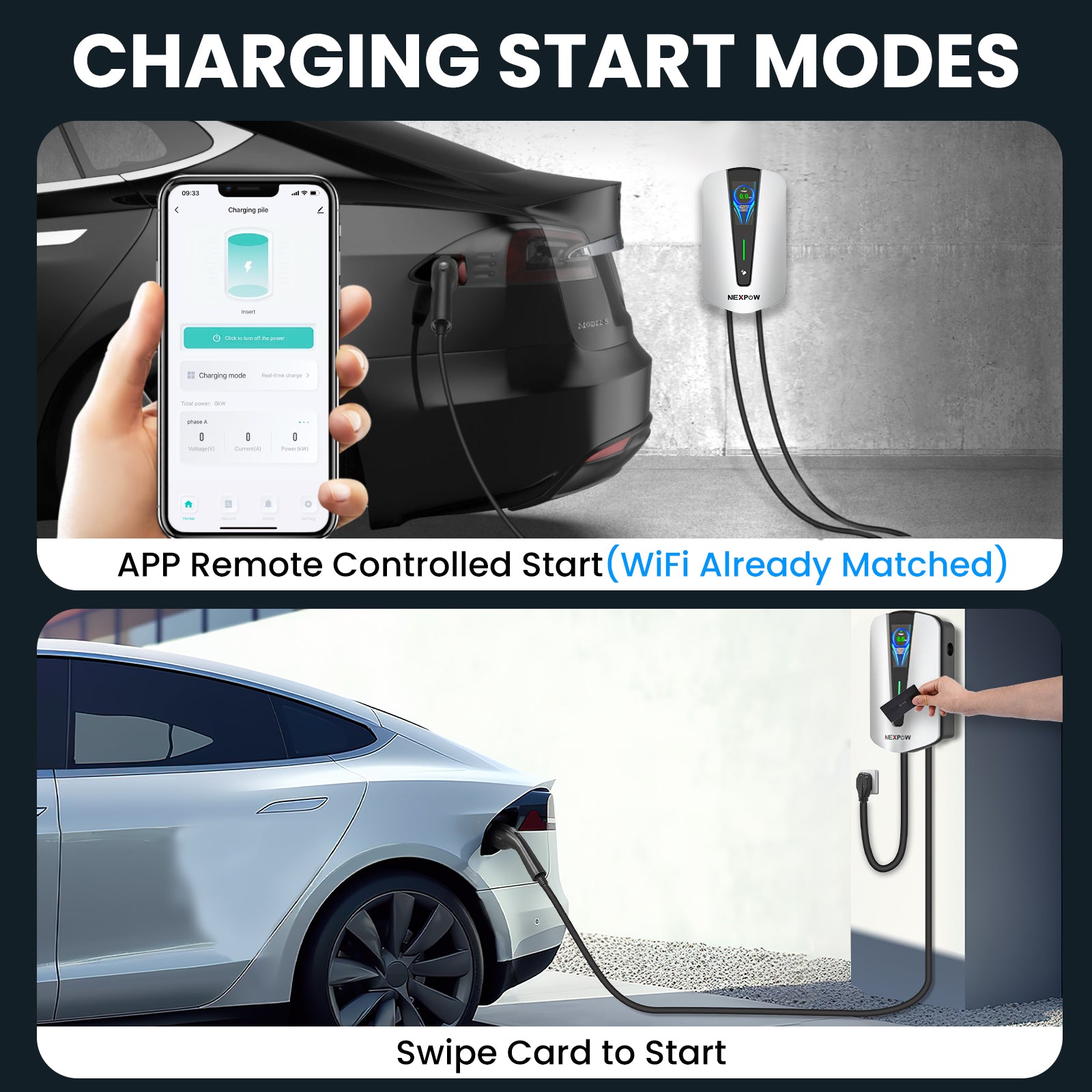 NEXPOW Level 2 EV Charger, Max 48A Adjustable Current Electric Vehicle