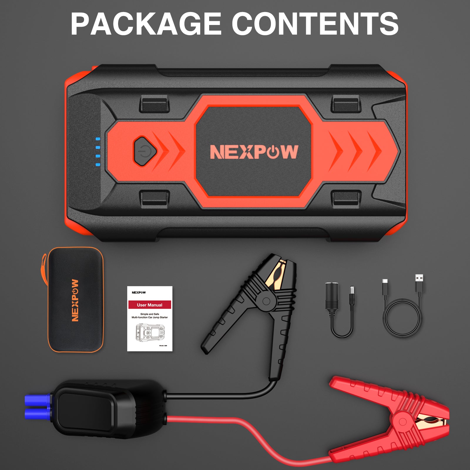 NEXPOW Q9B 2500A Peak 22000mAh Jump Starter