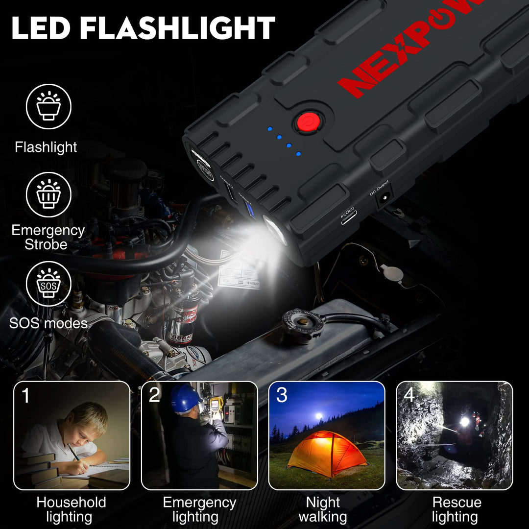 NEXPOW Car Jump Starter, 2000A Peak 12V Portable Car Battery Starter,